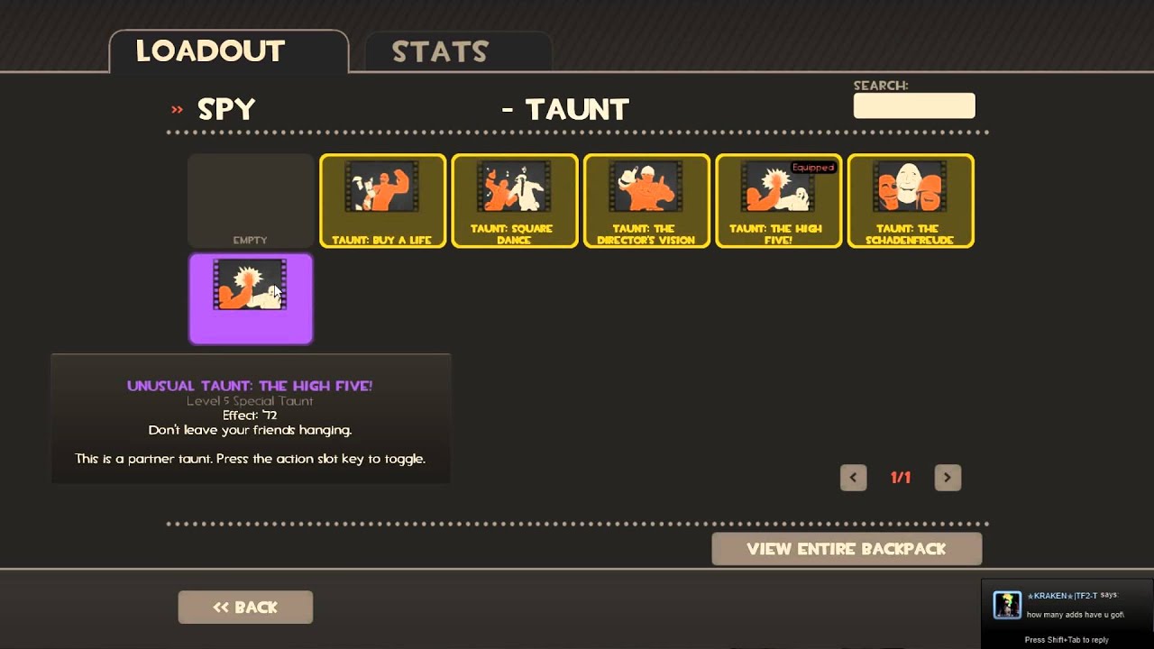 Team Fortress 2: Unusual High Five Taunt (world first unusual taunt)