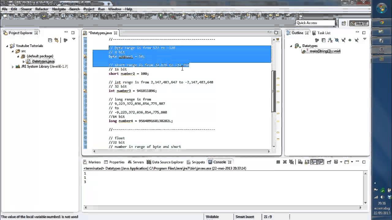 Java Programming tutorial 3 - Primitive Data Types