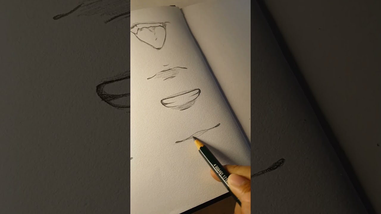 How to draw anime mouth #learntodrawin30days #sketch #howtodraweyesstepbystep