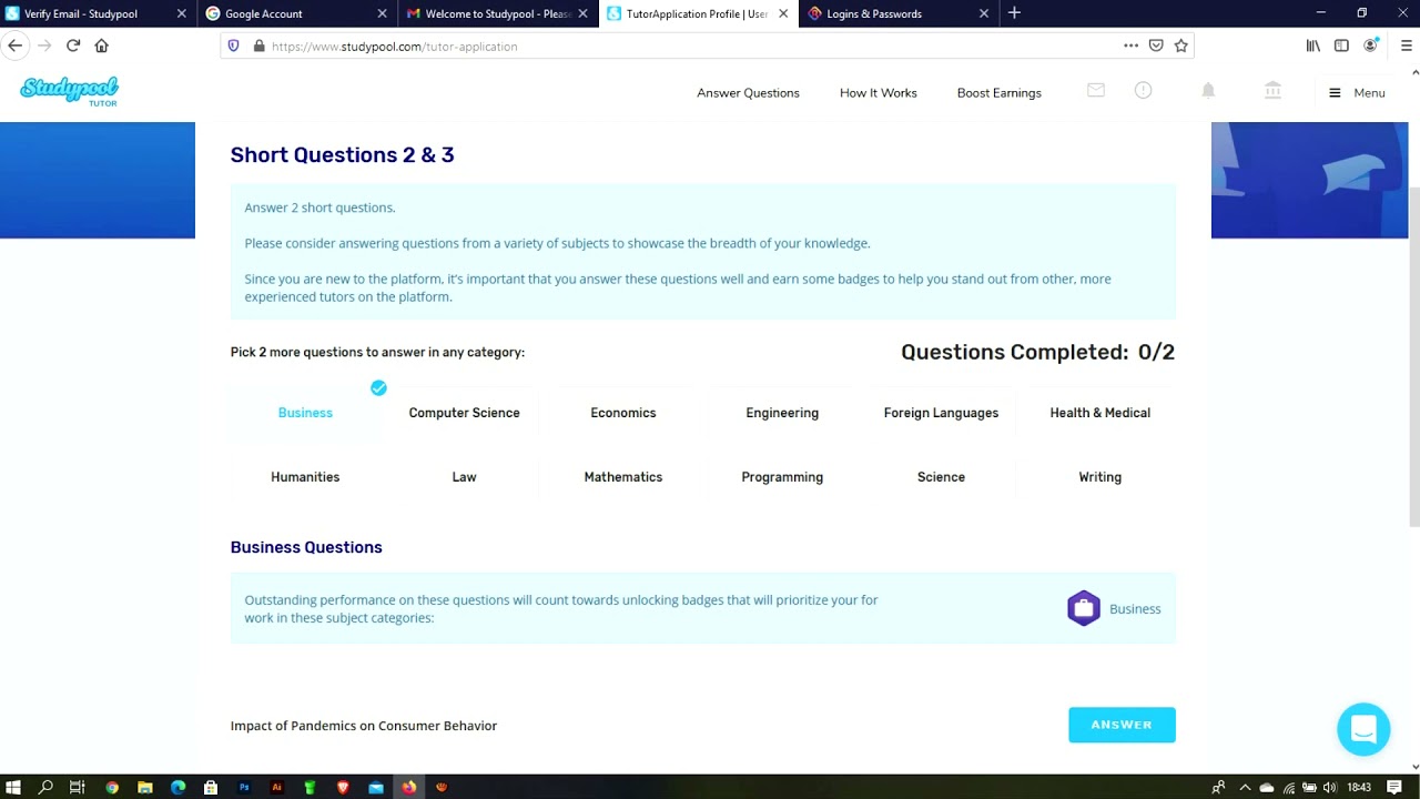 Studypool Exam Answers