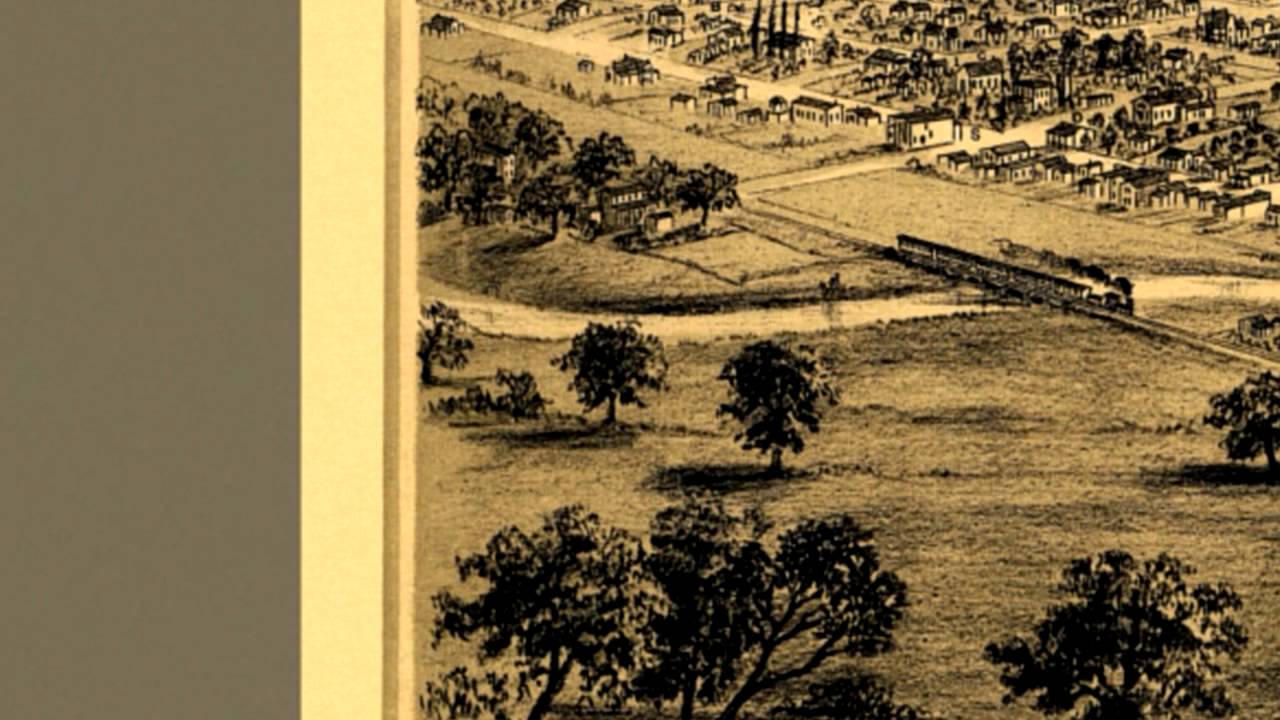 Healdsburg California 1876 Panoramic Bird's Eye View Map 6486