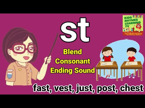 ST Blend Consonant At The Ending Sound | Phonics Blends ST | ST Ending Words