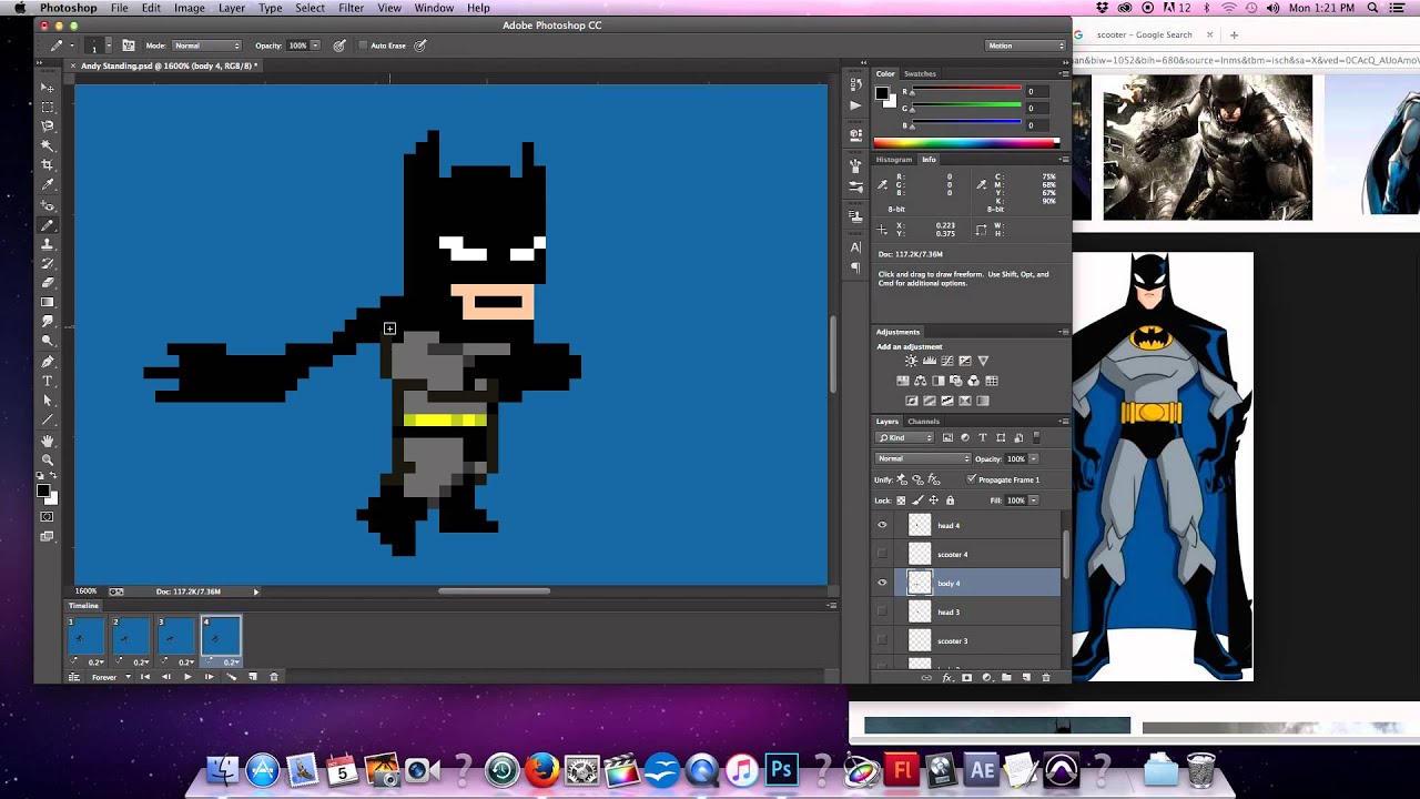Time lapse pixel animation- Batman