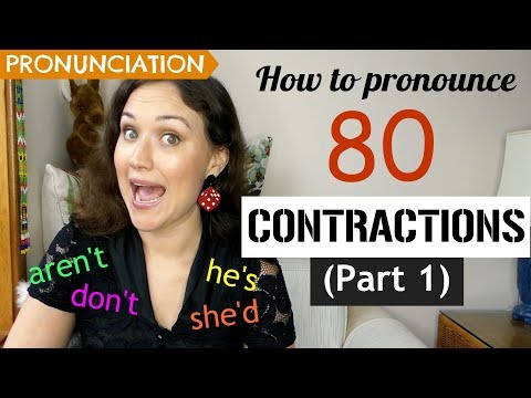 How to Pronounce 80 English CONTRACTIONS (I'm, don't, could've, etc) - Part 1