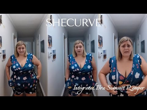 SheCurve Integrated Bra Swimsuit Romper #shecurve #swimsuit #builtinbra #fyp #summer
