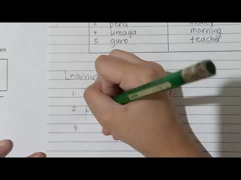 ENGLISH 2 IDENTIFY THE ENGLISH EQUIVALENT OF TAGALOG WORDS LEARNING TASK 1-9