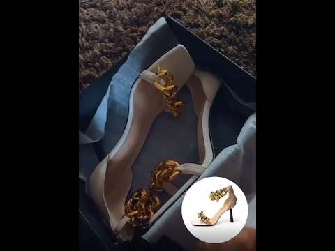 2021 NUDE STILETTO SANDALS METALLIC CHAIN SHOES UNBOXING / NICEPAIRS