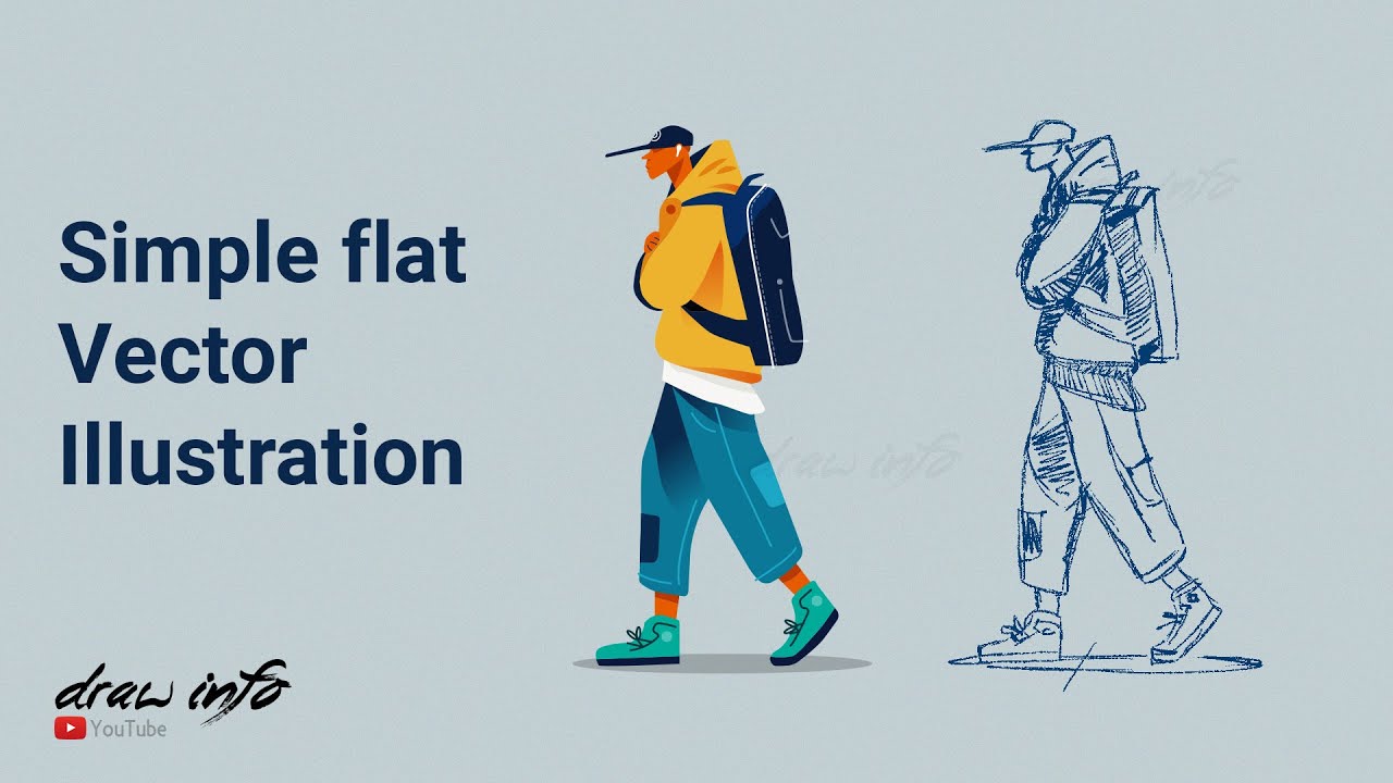 Vector Illustration in Adobe Illustrator | Simple flat illustration | vector Art tutorial 2