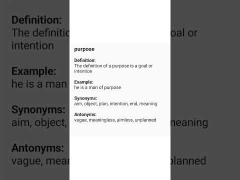 Purpose -  Word Meaning | Synonyms | Antonyms | English Vocabulary For SSC, TPSC, IBPS etc.