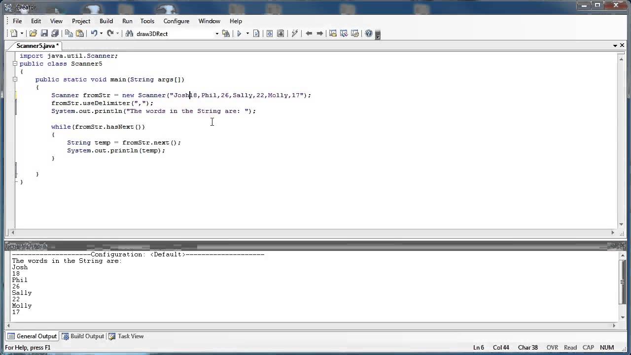 Scanner Class 2 Part 2: Delimiters with the Scanner Class (Java)