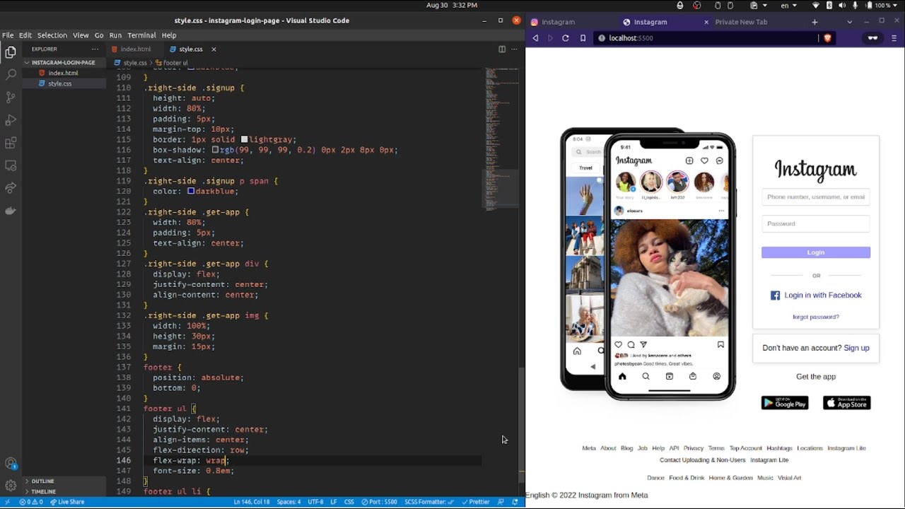 Instagram Login Page Clone - No Talking