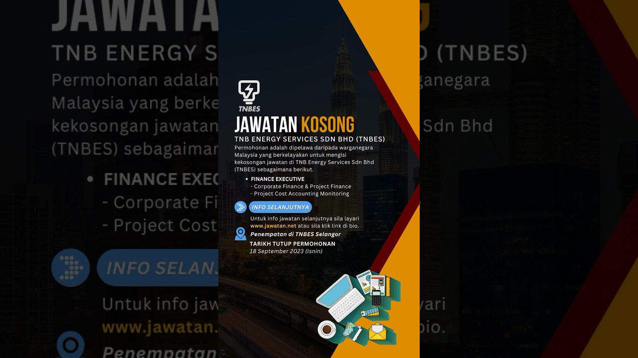 Jawatan Kosong TNBES September 2023. Sila layari www.jawatan.net