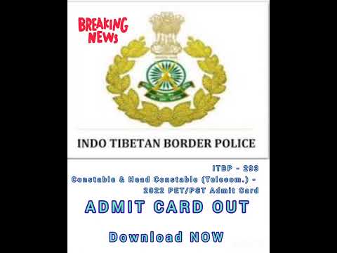 ITBP - 293 Constable & Head Constable (Telecom.) - 2022 PET/PST Admit Card#itbp