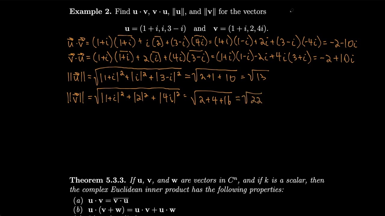 Linear Algebra 5.3 Complex Vector Spaces