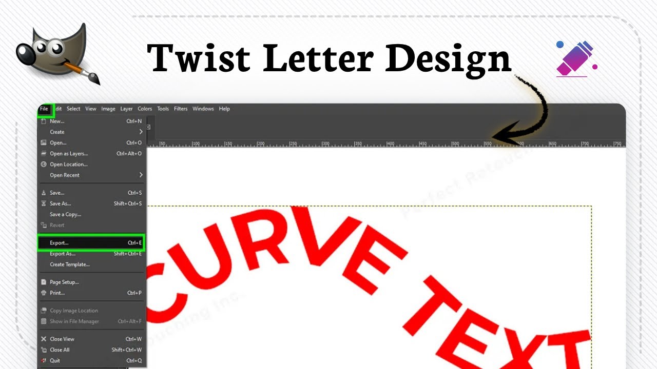 How to curve text in GIMP (Creative Flow Design)