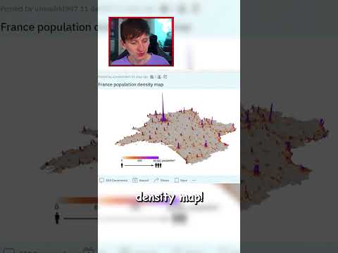 FRANCE Population DENSITY MAP! #shorts