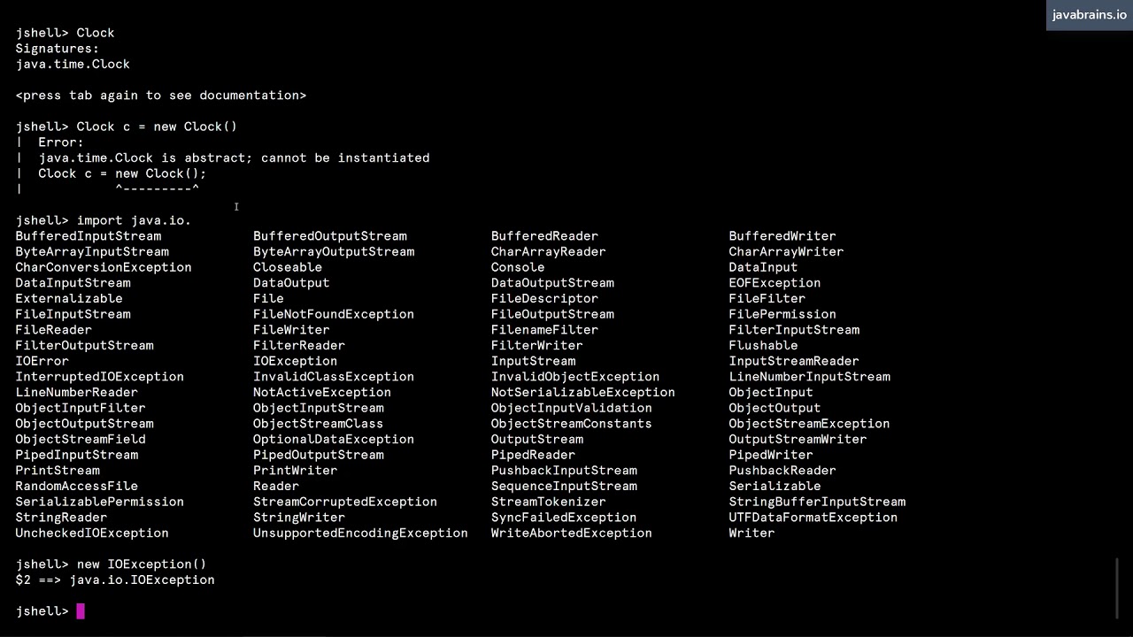 JShell Basics 11 - Imports