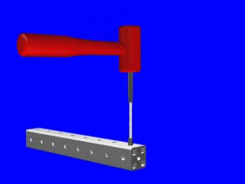 80/20: 3D Depiction of How to Join HT Series Profiles Using the Tube Insert and Roll Pin