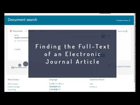 Finding the Full-Text of an Electronic Journal Article