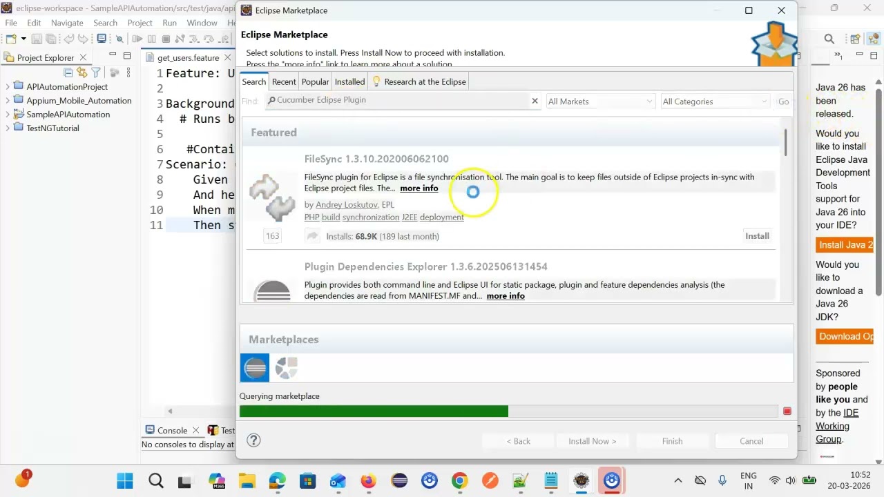 Install Cucumber Eclipse Plugin