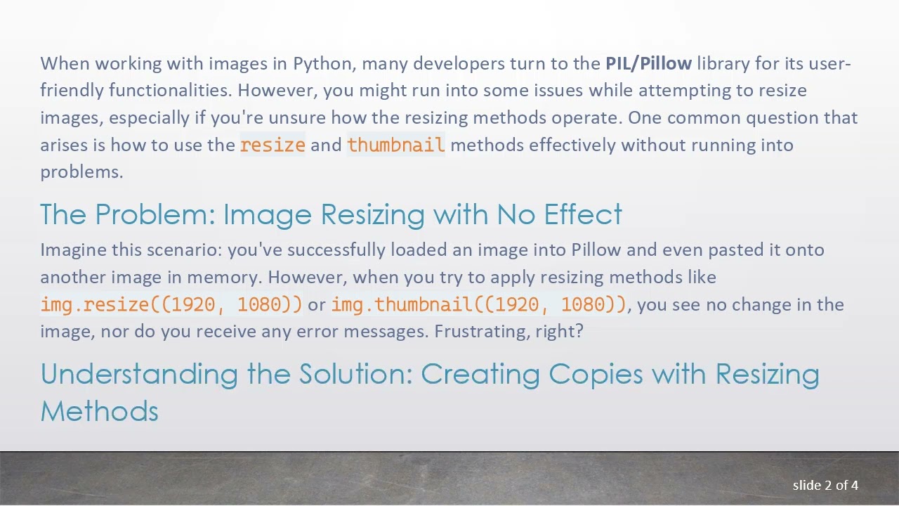 Solving the Python PIL/Pillow Image Resizing Issue