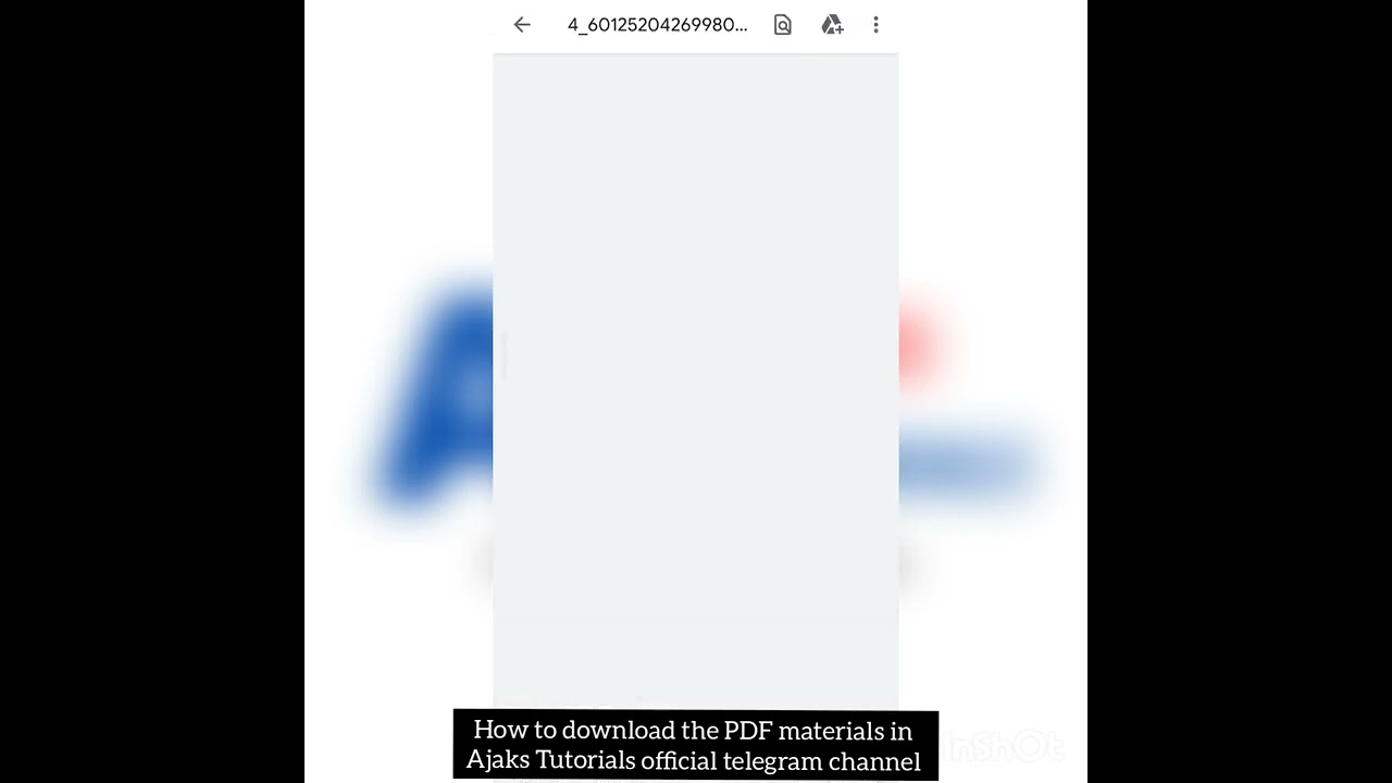How to locate and download the PDF materials in Ajaks Tutorials official telegram channel