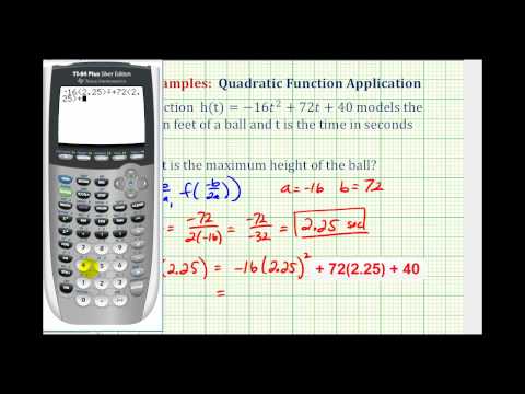 Ex: Quadratic Function Application – Time and Vertical Height | Math ...