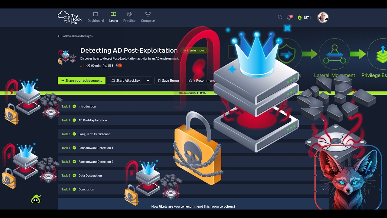 TryHackMe Detecting AD Post-Exploitation | Full Walkthrough 2026