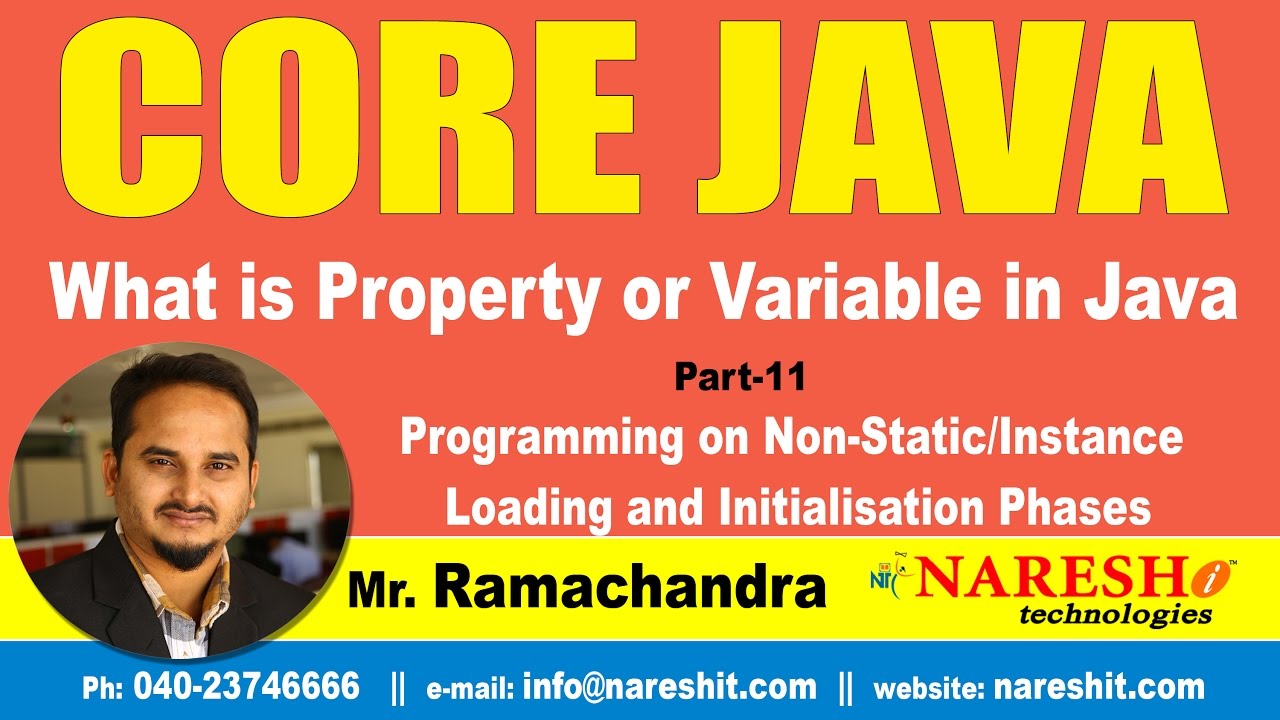 What is Property or Variable in Java Part 11 | Core Java Tutorial | Mr. Ramachandra