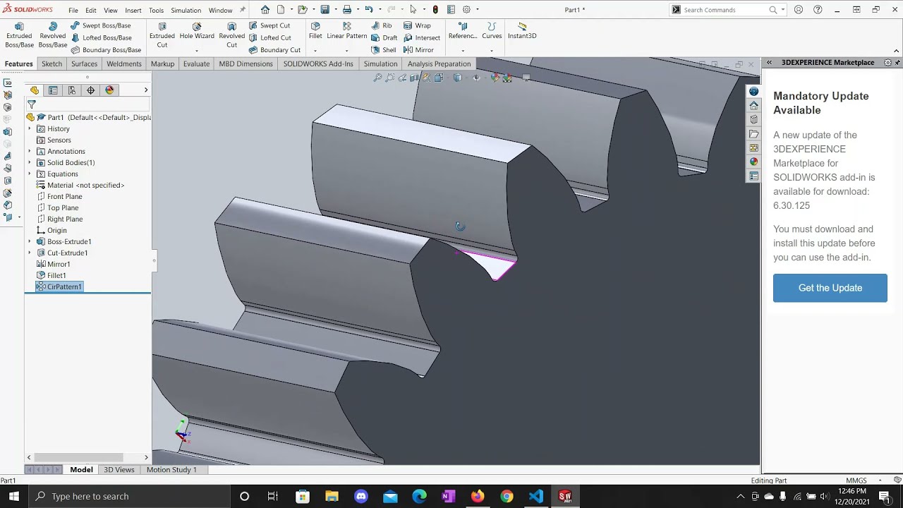 SpurGear using parametric eqn in SOLIDWORKS