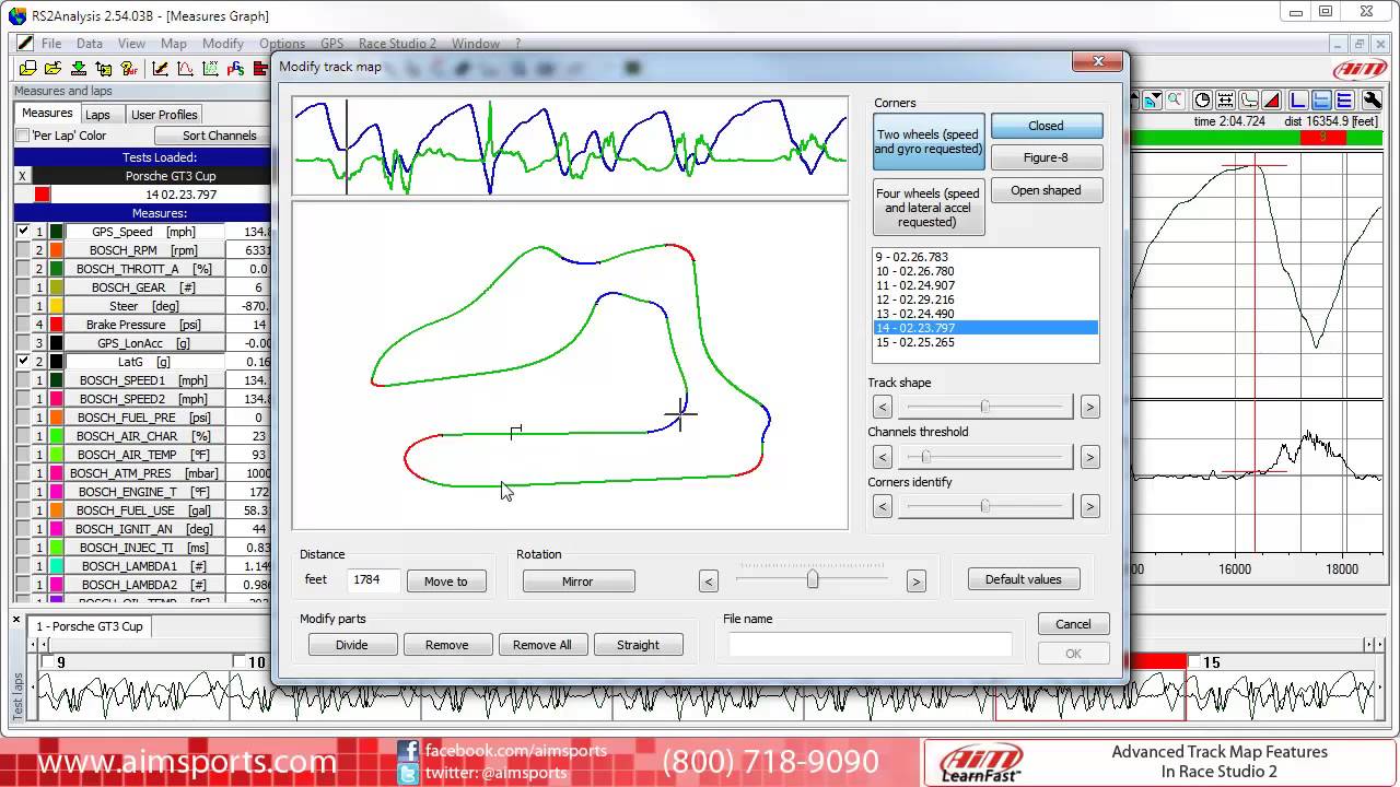 Advanced Track Map Features in Race Studio 2