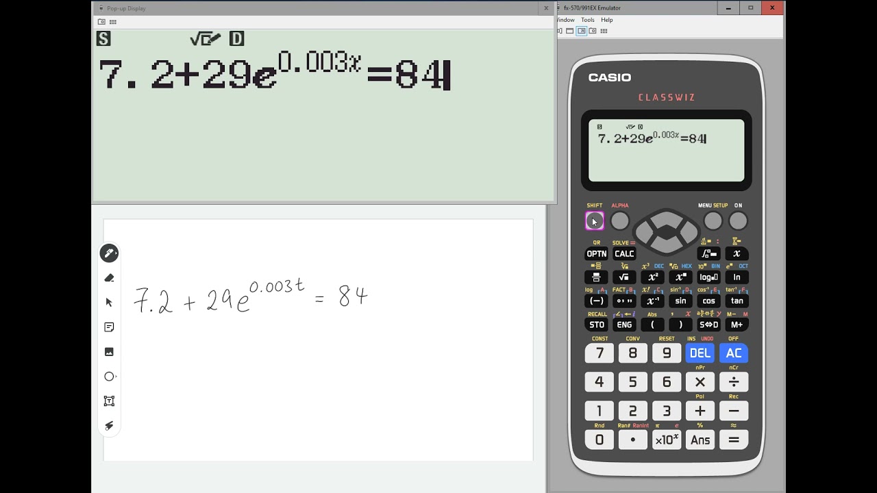 Classwiz How-To: Solving an Exponential Equation
