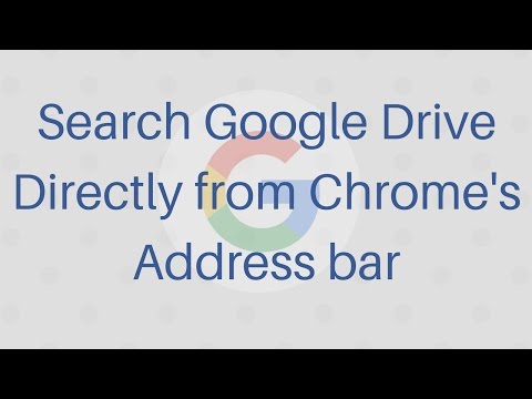 How to Search Google Drive Directly from Chrome's Address bar