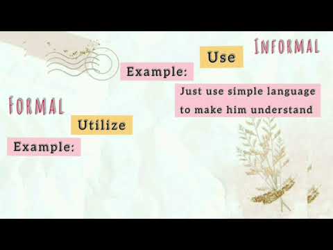 Example Sentences of Informal & Formal Word in English