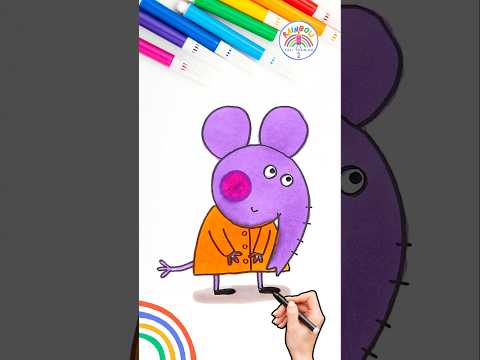 Draw Peppa Emily Elephant | Cute Emily Elephant Drawing 🌈🐽 #peppapig #shorts #forkids #kids