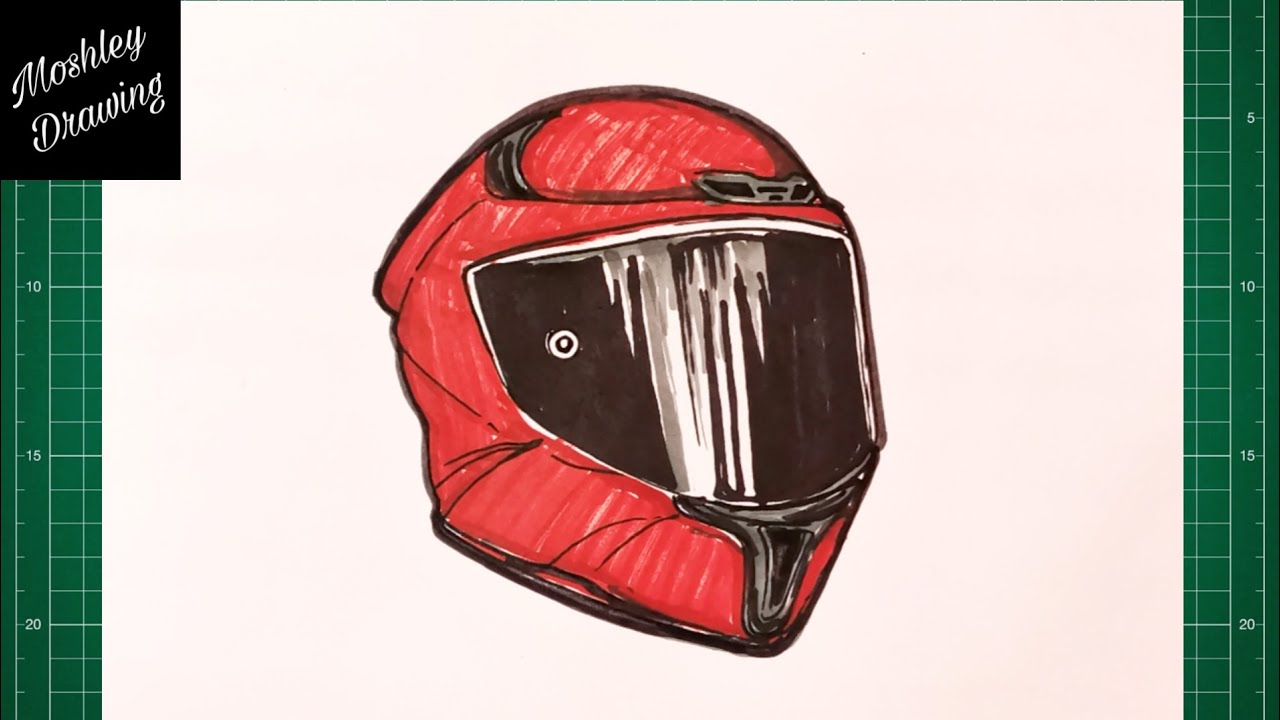 How to Draw a Full Face Helmet