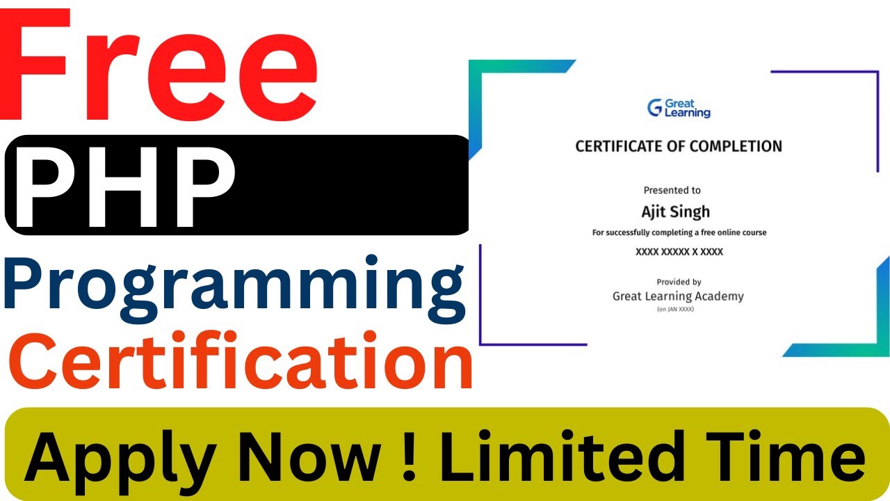 Free PHP Programming Certification | PHP Programming | Free PHP Certificate