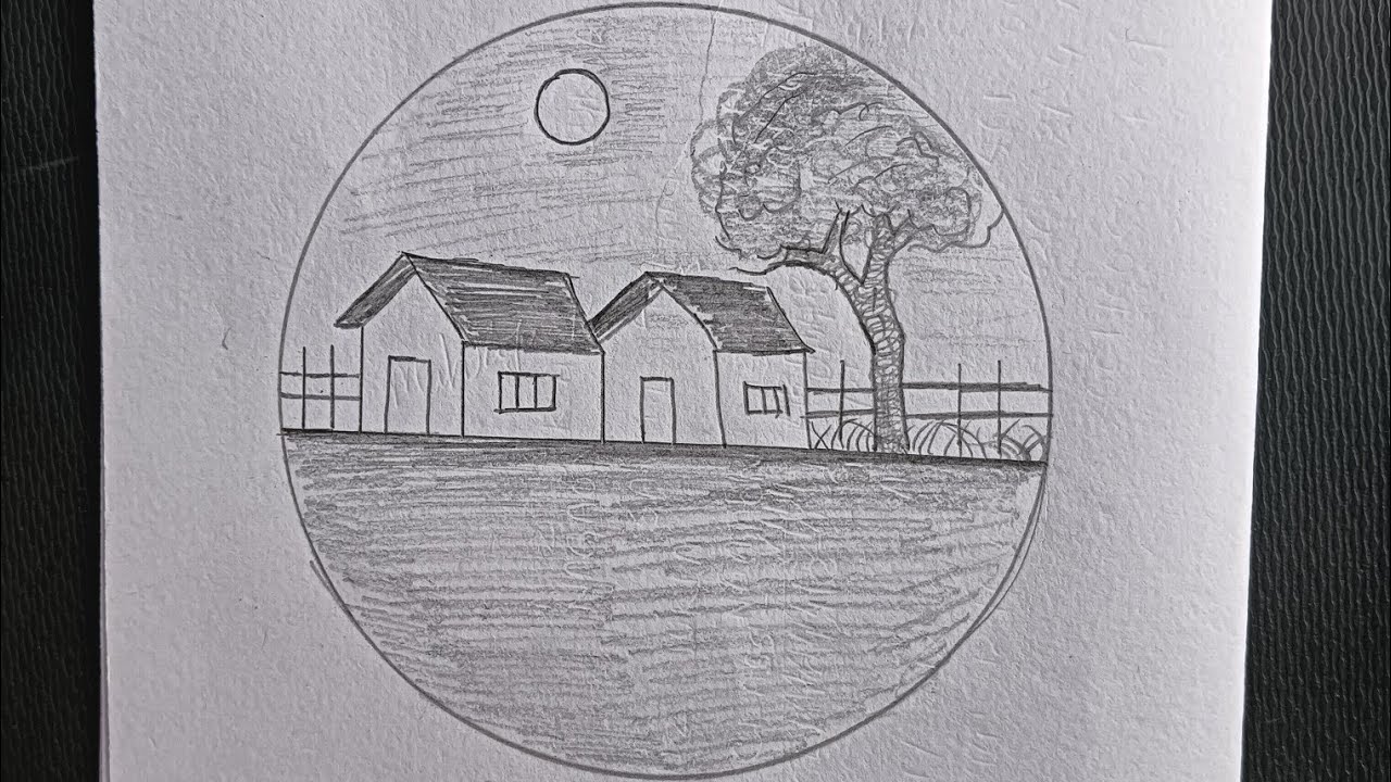 pencil sketch for beginners/pencil drawing easy and simple/pencil drawing landscape.