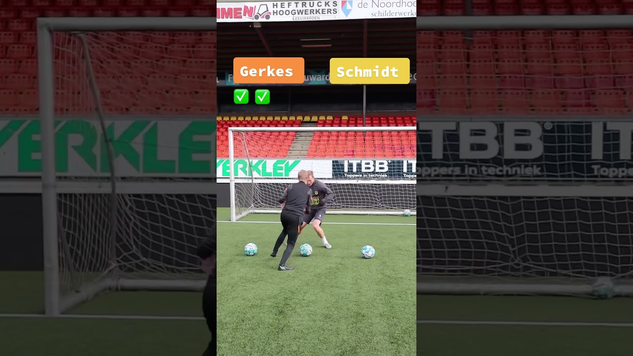 Who will win? #gerkicks #football #schmidt #attackervsdefender #cambuur