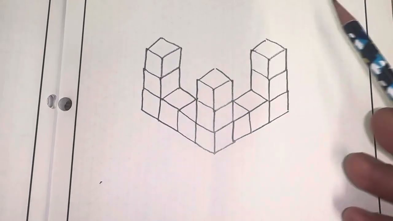 Stackable Cubes with Negative Space on Isometric Graph Paper