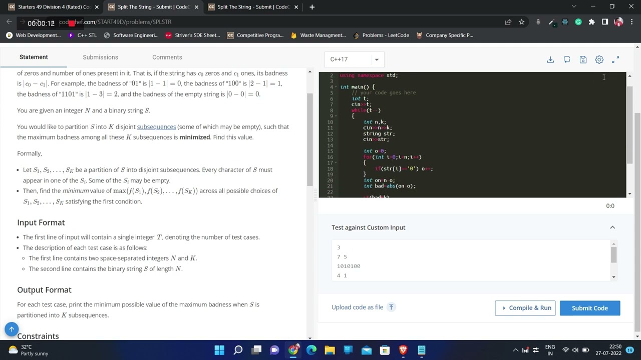 Split The String [ Free Solution ]