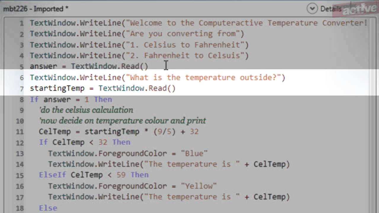 Small Basic Guide: 5. Making a complete program