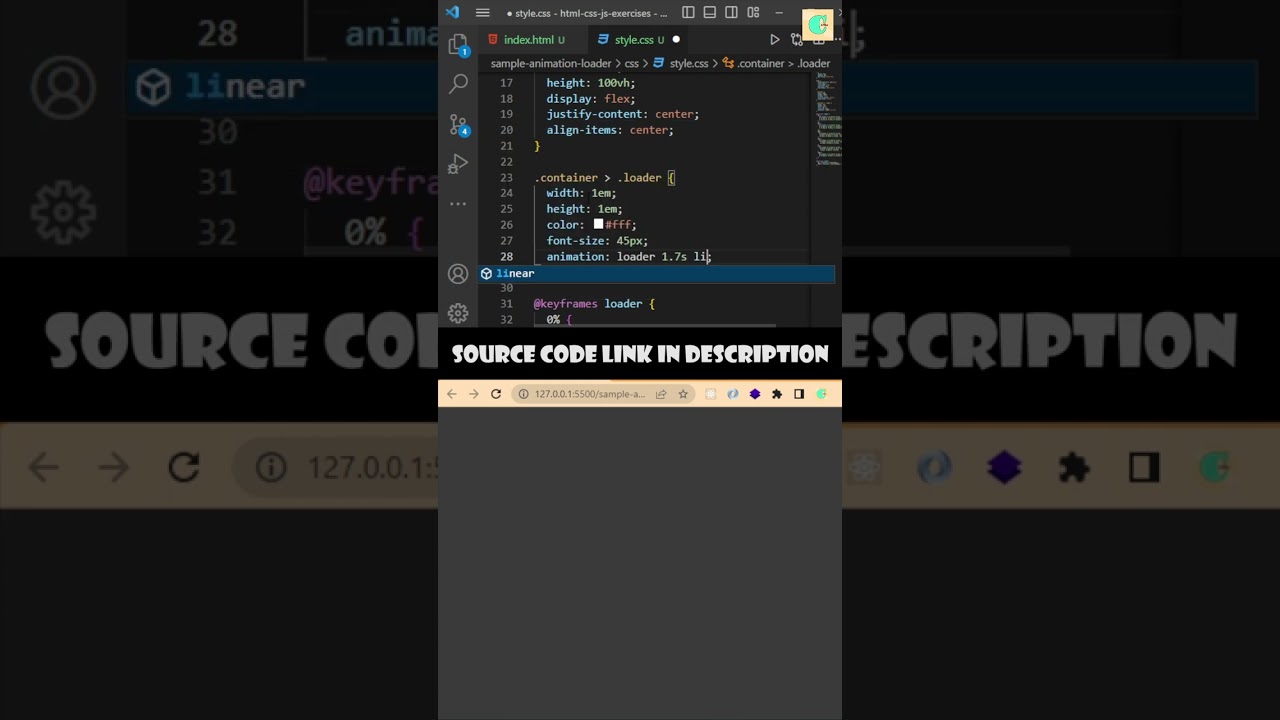 Sample round animation loader with CSS |  HTML CSS Tutorial | CodeIsMine #shorts