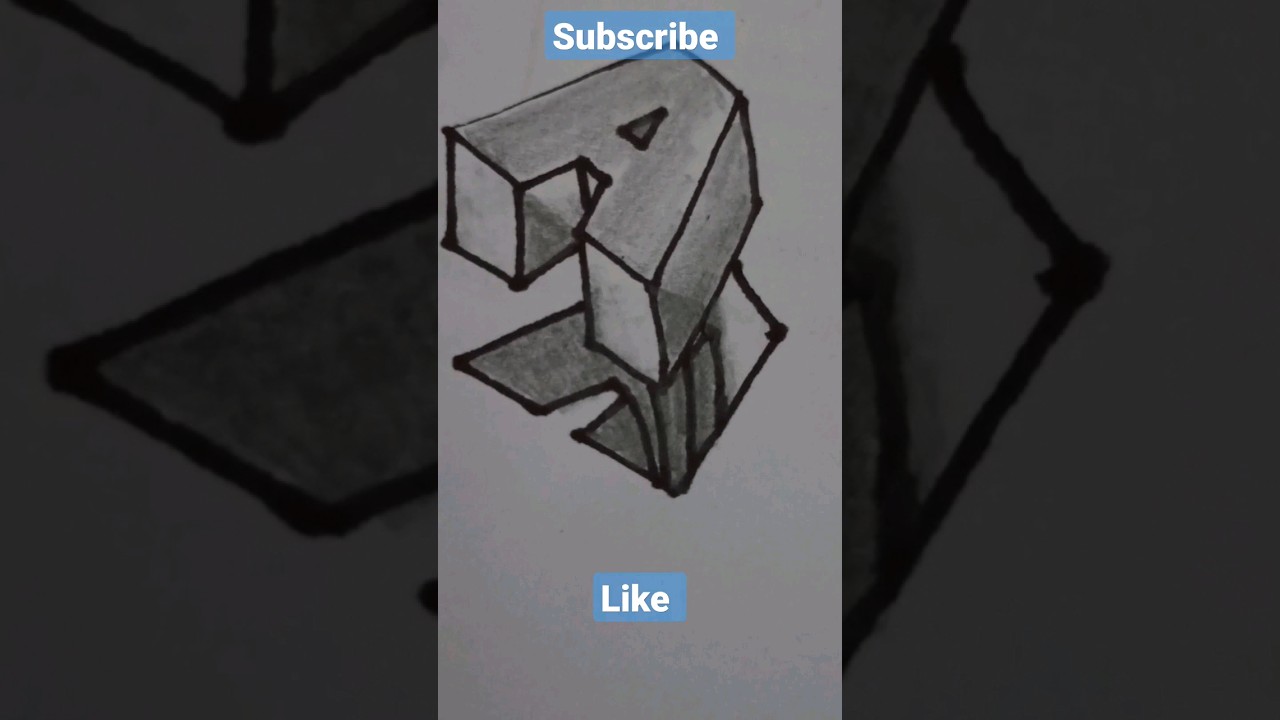 drawing letter A 3D and inner shadow