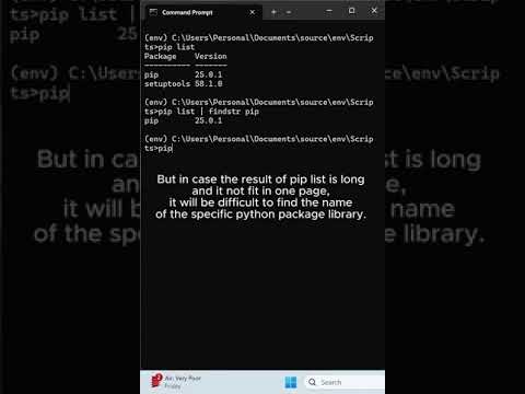 08 - How to Search Python Package Library using a Filter in Python Virtual Environment #tips #shorts