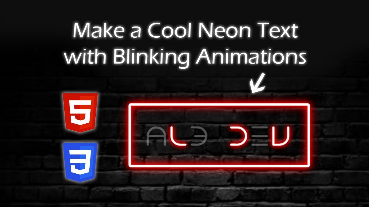 Make a Cool Neon Text with Blinking Animations - HTML & CSS Tutorial