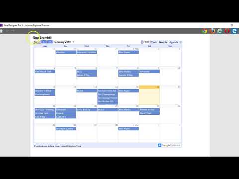 Embed Google Calendar into a Xara Designer Webpage