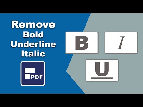 How to remove Bold Underline and Italic from pdf text using pdfelement