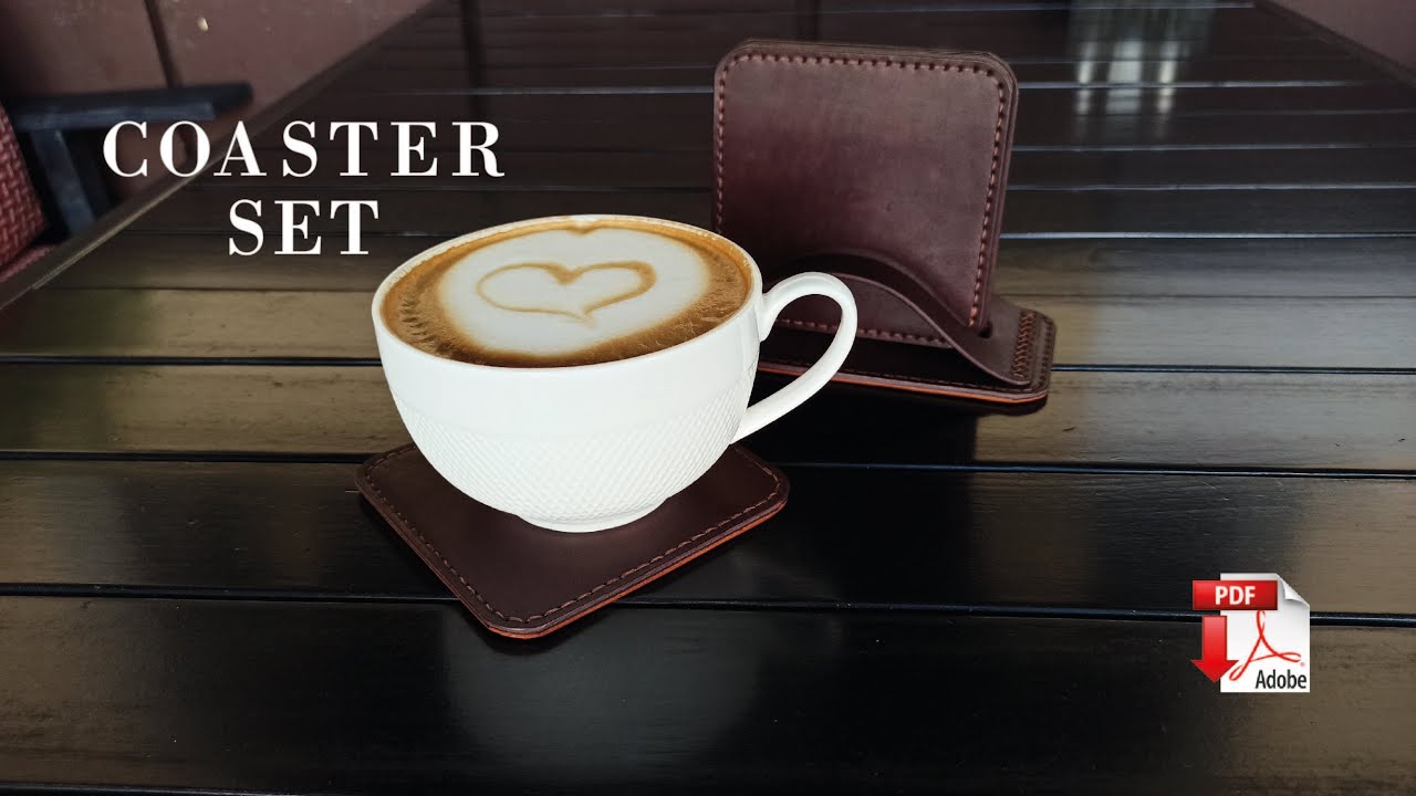 Leather coaster set  FREE Pattern pdf