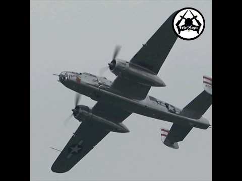 Watch the B-25 Mitchell World War II American Bomber in Flight #warbirds #aviation #military